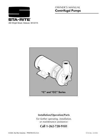 STA-RITE CC Series Owner's Manual | Manualzz