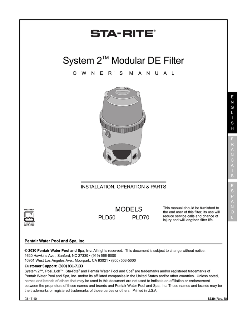 STA-RITE System 2 PLD50 Installation & Operation Instruction | Manualzz