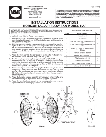 ACME HAF Installation instructions | Manualzz