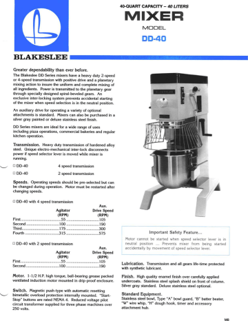 Blakeslee DD-40 General Manual | Manualzz