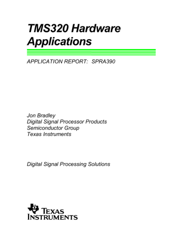 Texas Instruments TMS320 Hardware Applications ( Contains Scanned Text ...