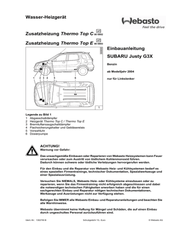 Webasto Thermo Top C Einbauanleitung