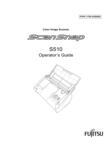 ScanSnap S510 Operator's Guide | Manualzz