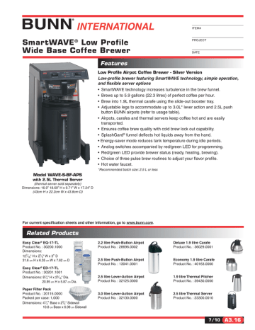 Bunn-O-Matic WAVE-S-BF-APS General Manual | Manualzz