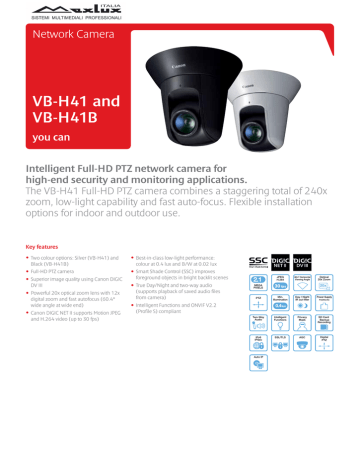 Canon VB-H41B Brochure & Specs | Manualzz