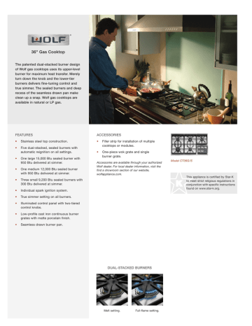Wolf CT36G/S Quick Reference Manual | Manualzz