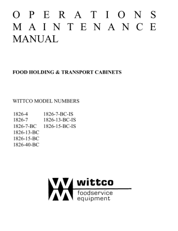 Wittco Corp 1826-13-BC Service manual | Manualzz