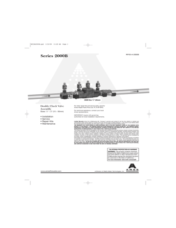 Ames 2000B series Installation instructions | Manualzz