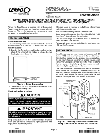 ZONE SENSORS | Manualzz