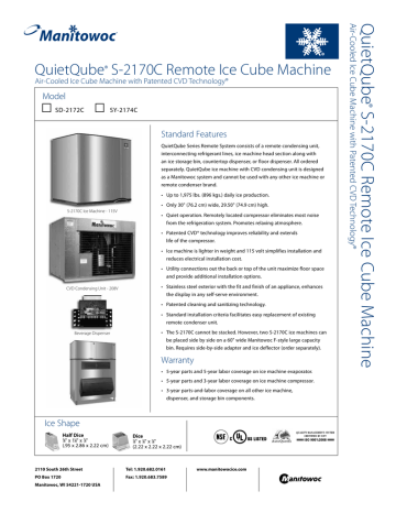 Manitowoc SD-2172C General Manual | Manualzz