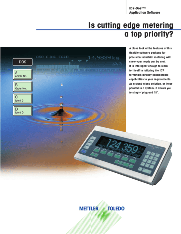 Mettler Toledo ID7-Dos2000 Datasheet | Manualzz