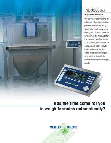 Formula Weighing System IND690 batch Datasheet | Manualzz