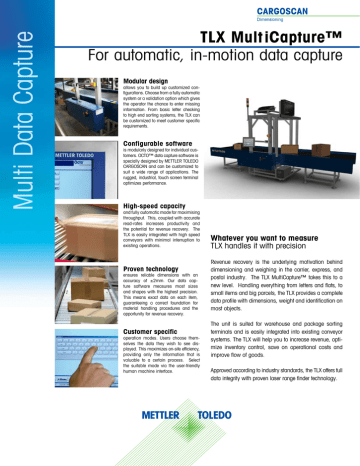 Mettler Toledo TLX MultiCapture™ Datasheet | Manualzz