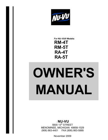 Nu-Vu RA-4T Owner's Manual | Manualzz