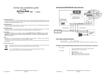 Intratone RW Central Unit Installation guide | Manualzz