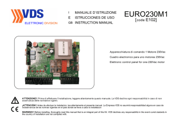 VDS Euro230M1 Control Panel Guide | Manualzz