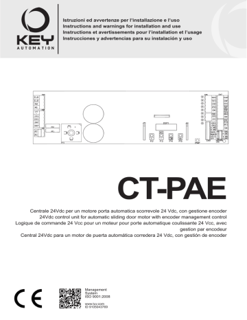 Key Gates CT-PAE Control Panel User guide | Manualzz