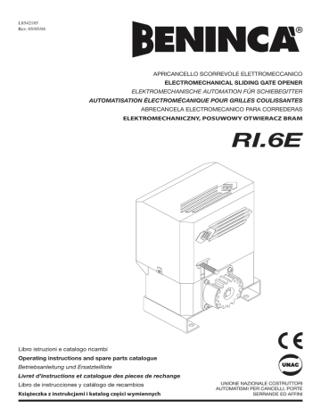 Beninca RI 6E Guida utente | Manualzz