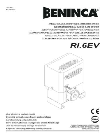 Beninca RI 6EV Instrukcja | Manualzz