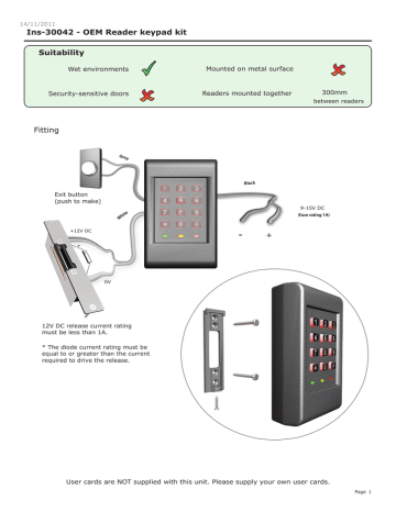 Paxton OEM Reader Keypad Kit Access Control User guide | Manualzz