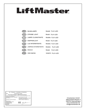 LiftMaster strobe light FLA1-LED user manual | Manualzz