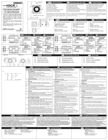 Solid-state timer H3CR A8, H3CR A8S Instruction Sheet | Manualzz
