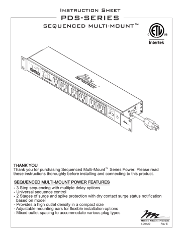 PDS-SERIES PDS-1615R, PDS-1620R-NS Instruction Sheet | Manualzz