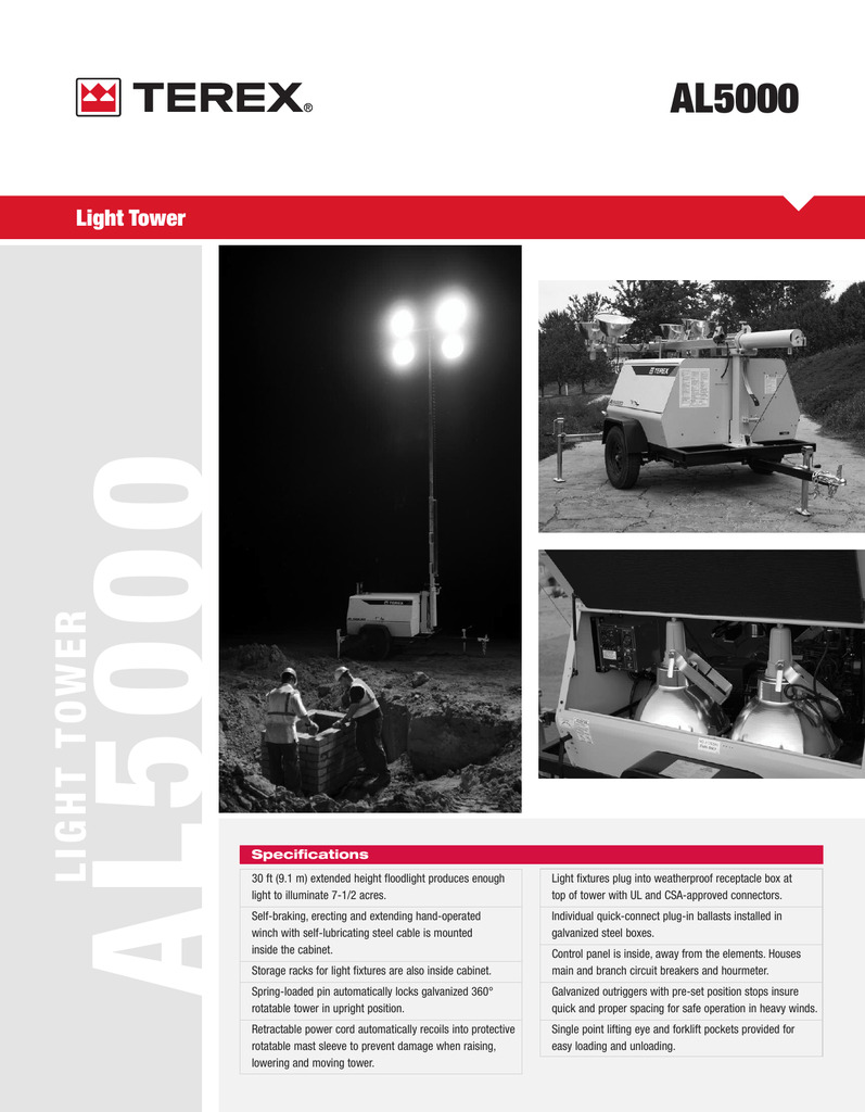 Terex Al5000 Light Tower Parts Manual | Shelly Lighting