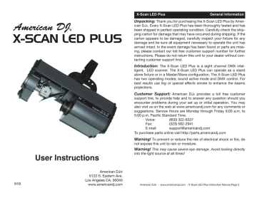ADJ X-Scan LED Plus User manual | Manualzz