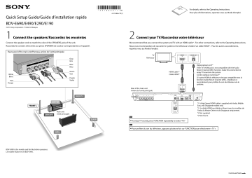 Sony BDV-E190 Quick start guide | Manualzz