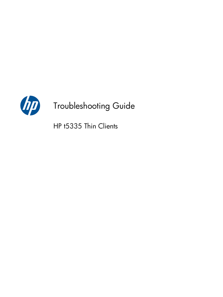 HP t5335z Smart Client Guide | Manualzz