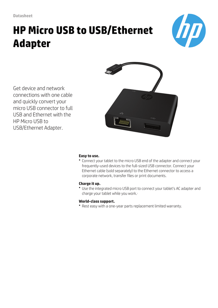 Hewlett Packard Usb Ethernet Adapter by HP