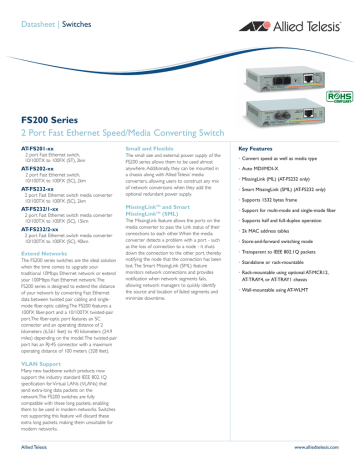 Allied Telesis FS200 Datasheet | Manualzz