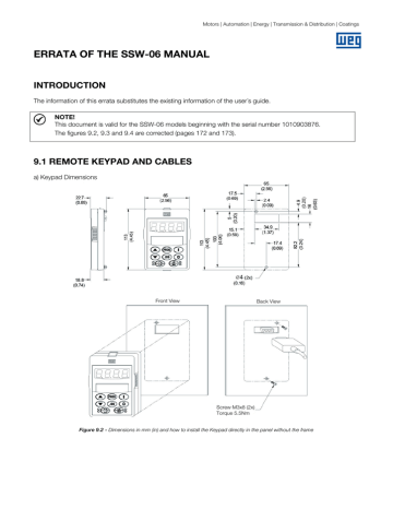 WEG SSW06 Errata of the User’s Guide | Manualzz