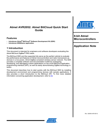 Atmel BitCloud Quick Start Guide | Manualzz