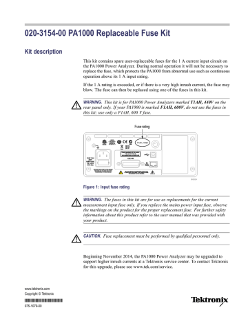 Tektronix PA1000 Instructions manual | Manualzz