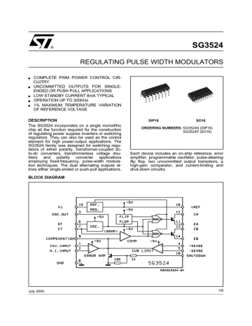 STMicroelectronics SG3524 Datasheet | Manualzz