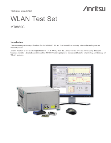 WLAN Test Set MT8860C Technical Data Sheet | Manualzz