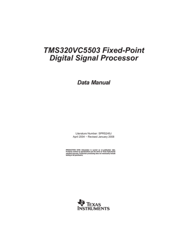 TMS320C55x VC5503 Data Manual | Manualzz