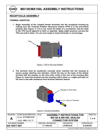 MX150 & MX150L Sealed Connector System Assembly Instructions | Manualzz