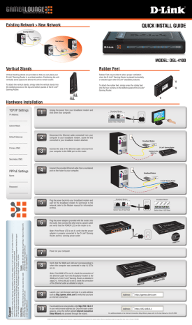D-Link DGL 4100 Quick Install Guide | Manualzz