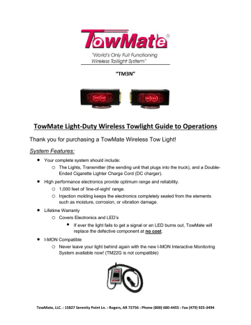 TowMate TM3N Wireless Tow Light User Guide | Manualzz