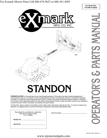 Exmark StandOn Operator's Manual | Manualzz