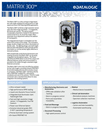 Datalogic Matrix 300N Product manual | Manualzz