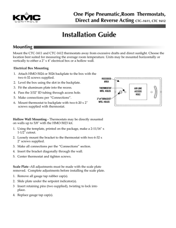 KMC Controls CTC-1600 CTC-1611 and CTC-1600 CTC-1612 Installation Guide ...