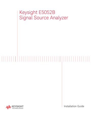 Keysight E5052B Signal Source Analyzer Installation Guide | Manualzz