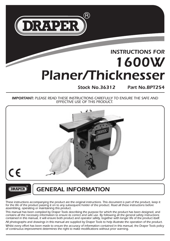 Erbauer Planer Thicknesser Spare Parts | Reviewmotors.co