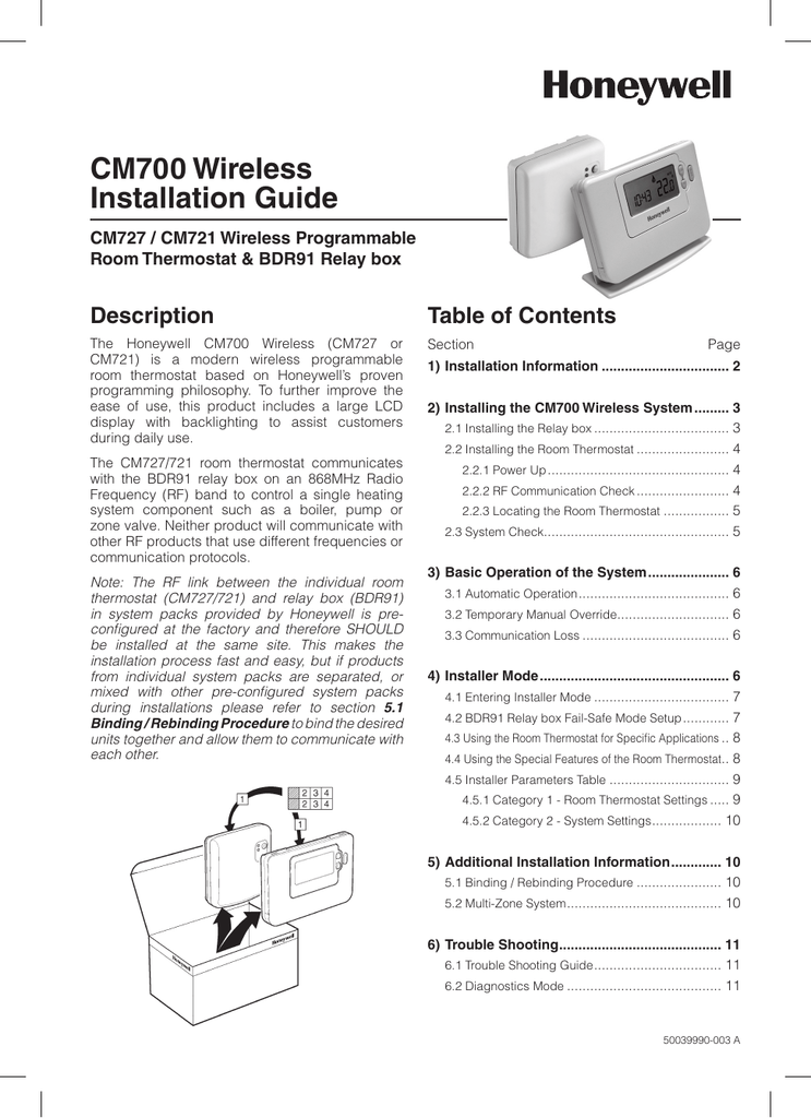 CM700 Wireless Installation Guide Description Table of Contents | Manualzz