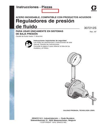 Graco 307212af , Reguladores de presión de fluido acero inoxidable ...