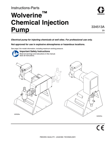 Graco 334513A, Wolverine Chemical Injection Pump Instructions | Manualzz